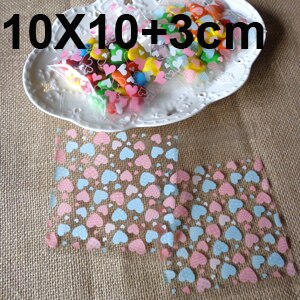 100pcs 10x10cm Pink Blue Heart Transparent Opp Pla... – Grandado