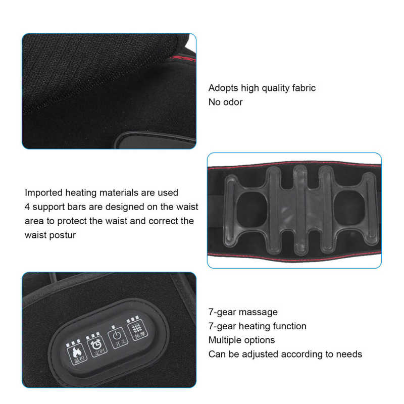 Electric Waist Back Belt Heat Therapy Back Brace S... – Grandado
