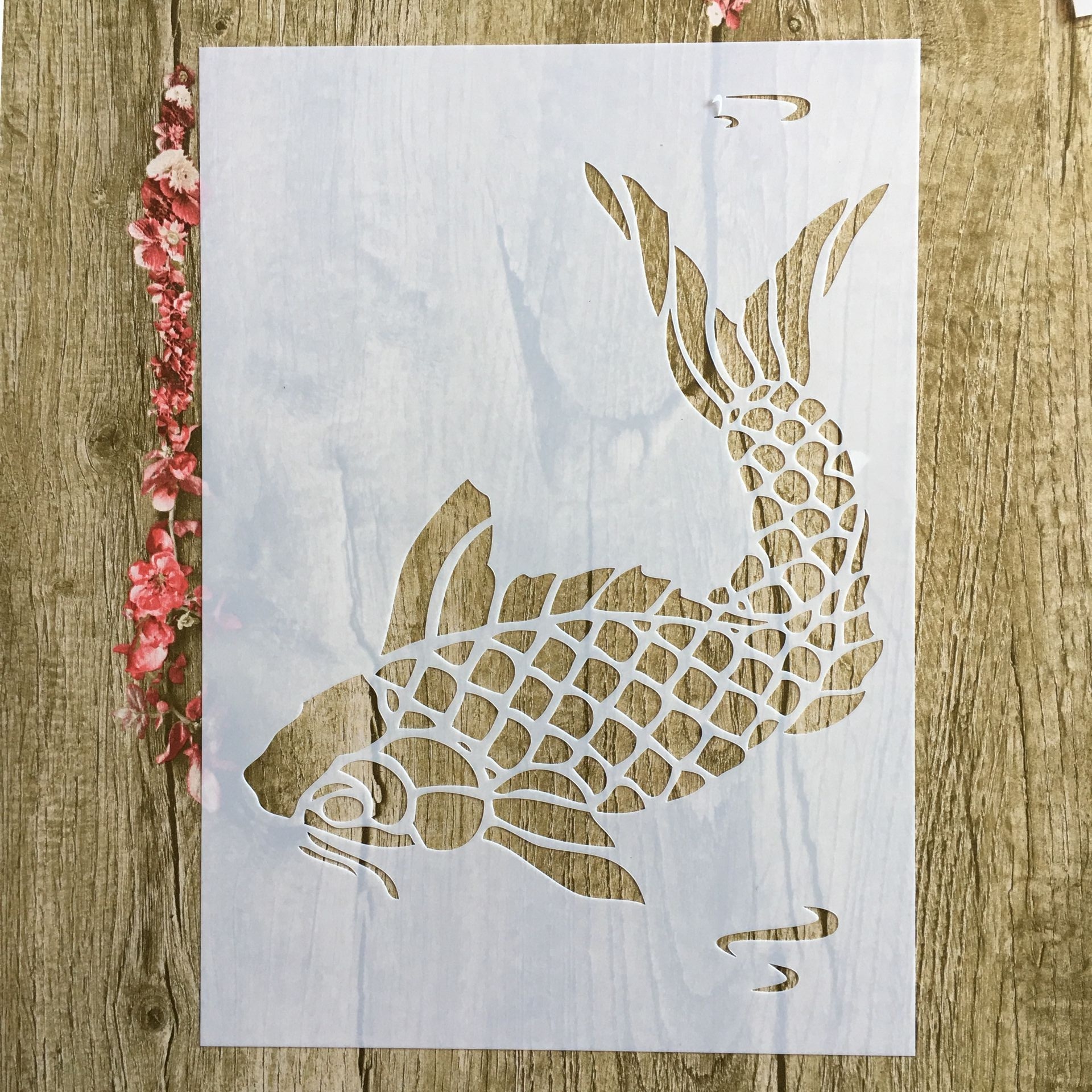 A4 29 * 21cm Animal carp fish DIY Stencils Wall Pa... – Vicedeal