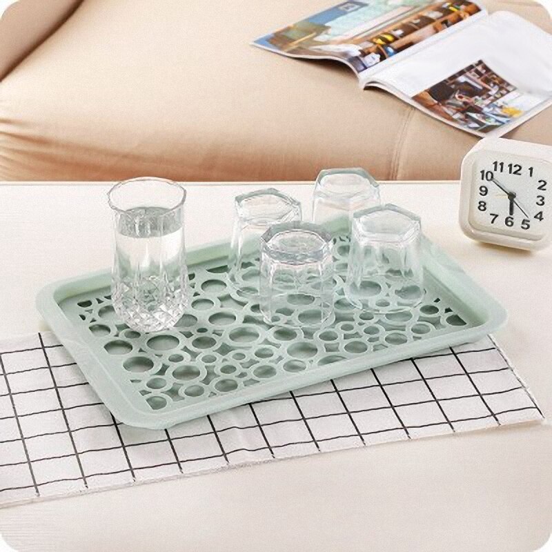 Plastic Rectangular Fruit Plate Double Cup Drain T... – Grandado