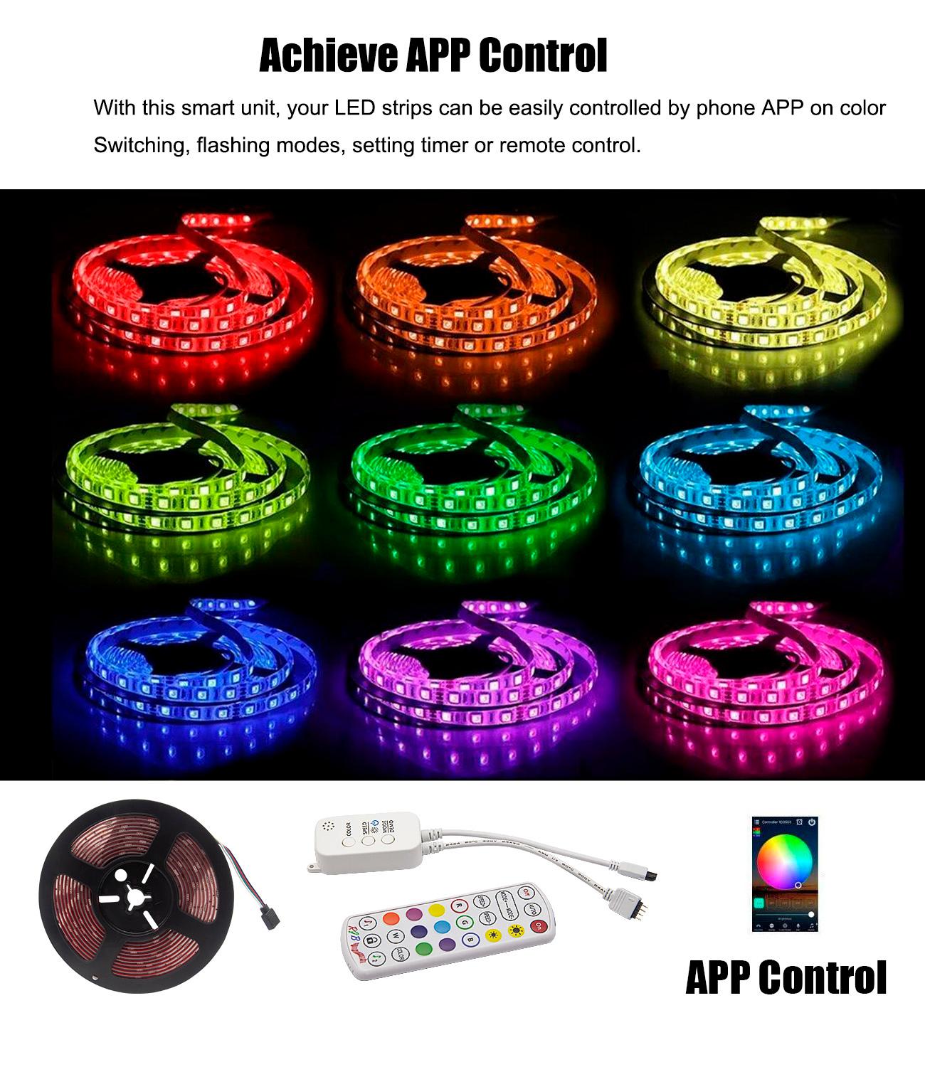 3m LED Strip Lights RGB Strips SMD5050 Waterproof ... – Grandado
