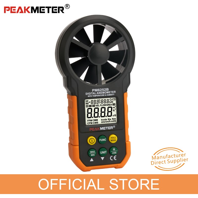 PEAKMETER Digital Anemometer Air Velocity Temperat... – Grandado
