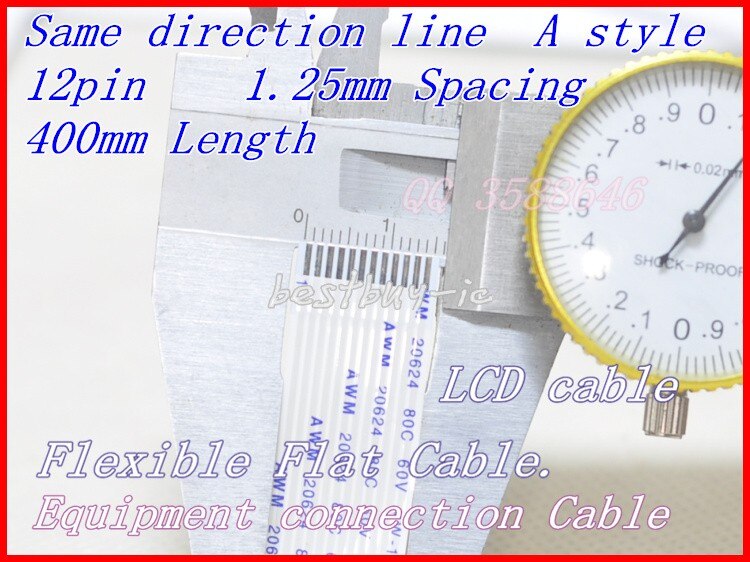 1.25mm Afstand + 400mm Lengte + 12 P Een/dezelfde ... – Grandado