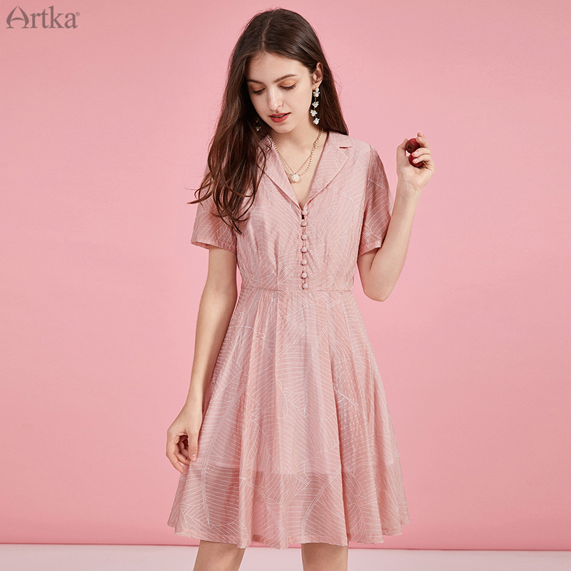 Artka forår sommer kvinder kjole fransk kortærmet ... – Grandado