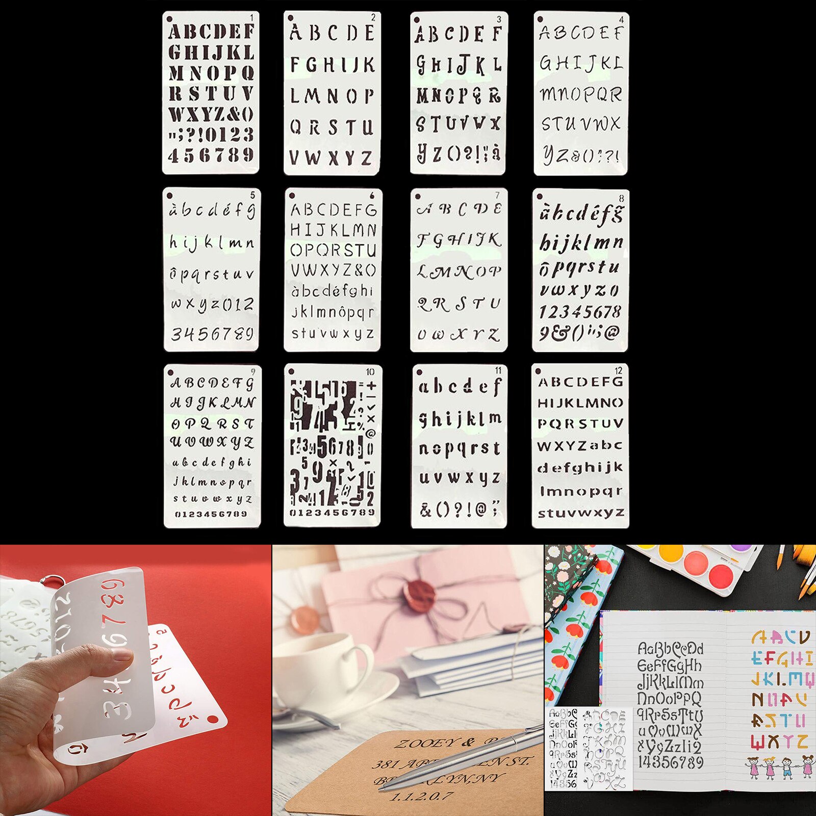 12 Pack Letter And Number Stencils Alphabet Templa... – Grandado 12 Pack Letter And Number Stencils Alphabet Templa... – Grandado