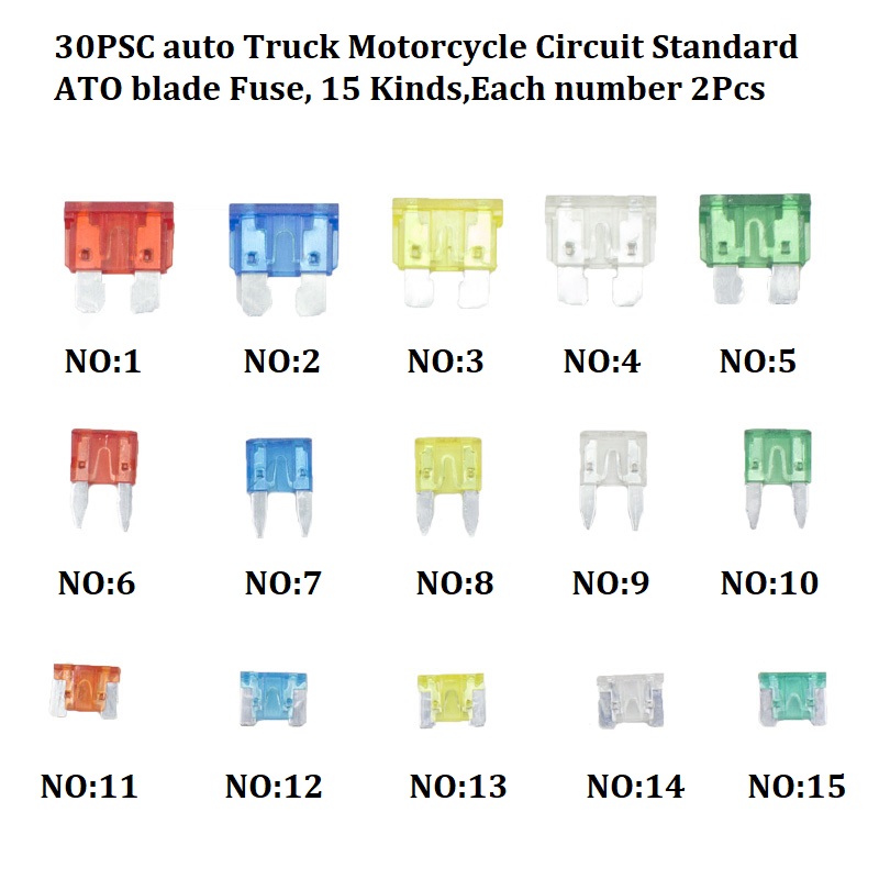 Mixed batch Car Mini Fuse 10A 15A 20A 25A 30A Mini... – Vicedeal