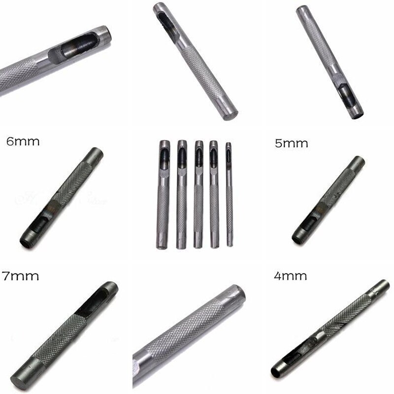 Perforadora de cuero redonda de acero, perforadora... – Grandado