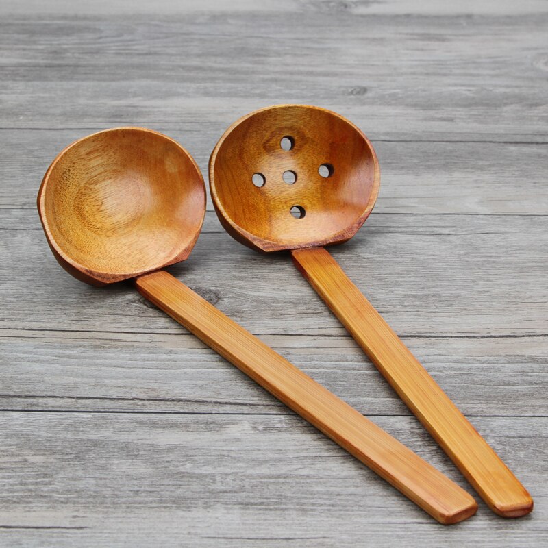 Japan Stijl Lange Hand Houten Lepel Log Servies Pa... – Grandado