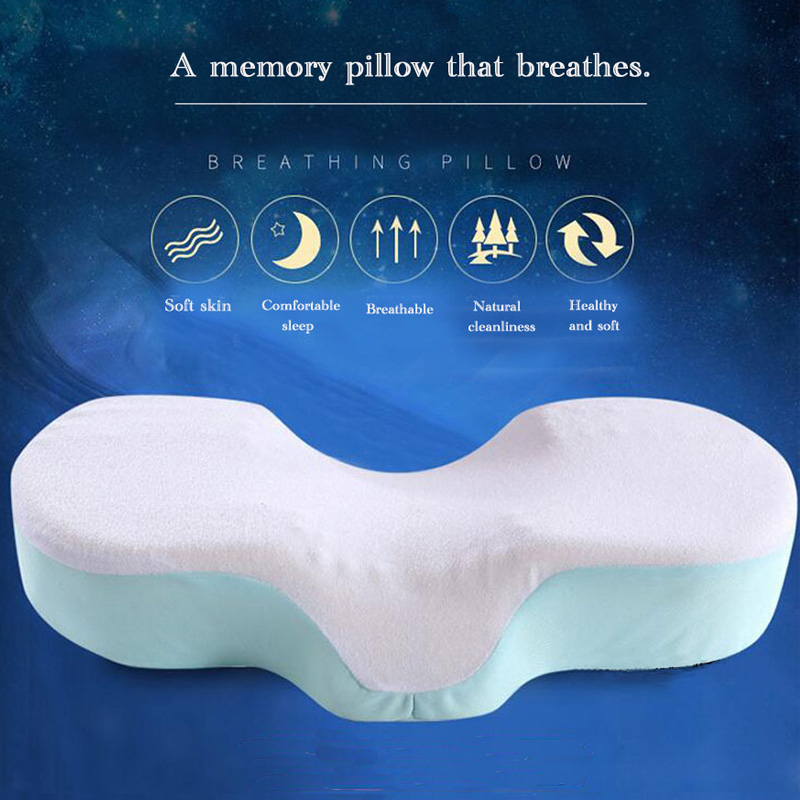Memory Foam Anti Wrinkle Pillow Ergonomic Curve Im... – Grandado
