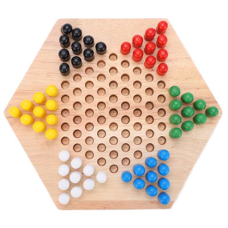 Foldable Chinese Checkers Wooden Colorful Chinese ... – Vicedeal