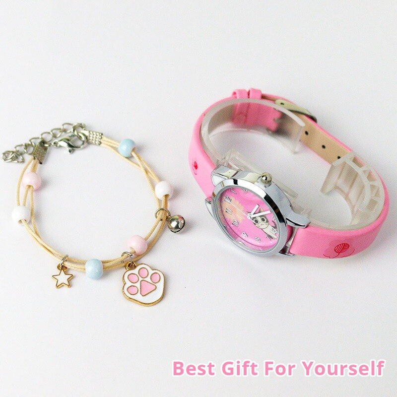 Cute Cheese Cat Pattern Women Watch with Bracelet ... – Grandado