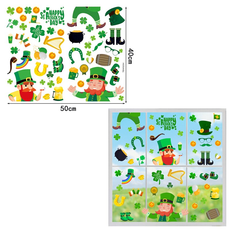 Irish Day Party Decortion St. Patrick's Day Window... – Grandado