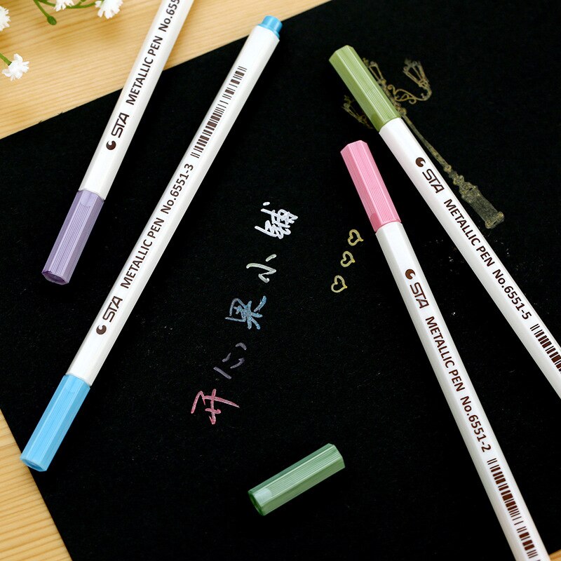 STA 10Colors Metallic Artist Marker Brush Pen Set ... – Grandado