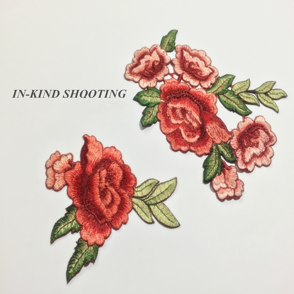 Rose Flower Embroidery Patches Sticker Clothes Par... – Grandado