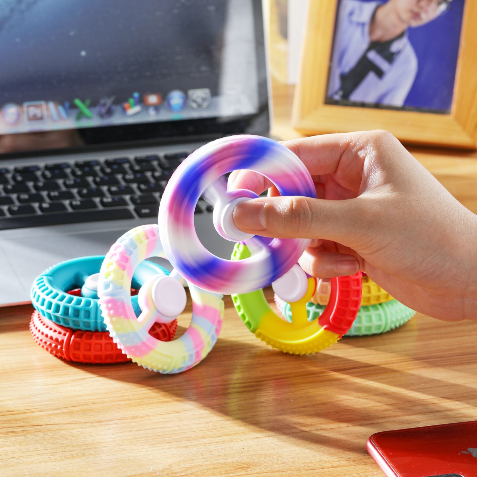 Fidget Spinner Toys Gripping Ring Silicone Anti St... – Grandado