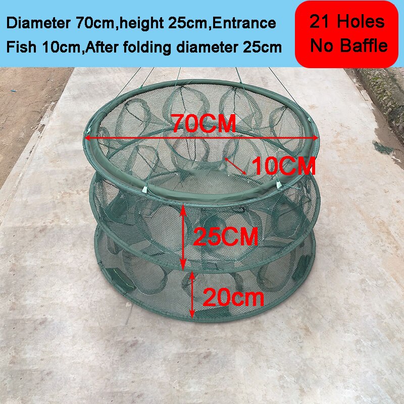 Automatic Fishing Net Trap Cage Foldable Round Sha... – Grandado