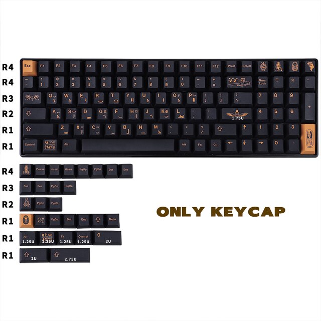 Farao Thema Keycaps 129 Keys Pbt Dye-Sub Cherry Pr... – Vicedeal