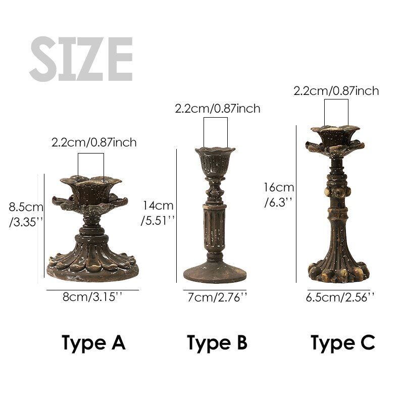 Retro Candlestick Resin Candle Holder Home Decor C... – Grandado