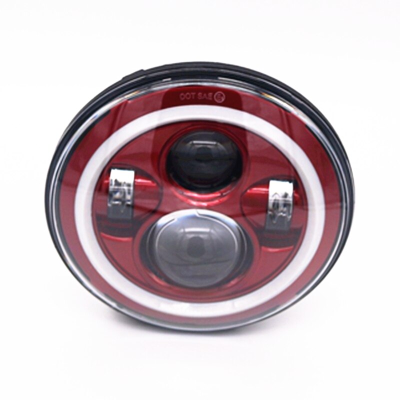 Red Colored 40W 7 Inch Round LED Headlight Red/Whi... – Grandado
