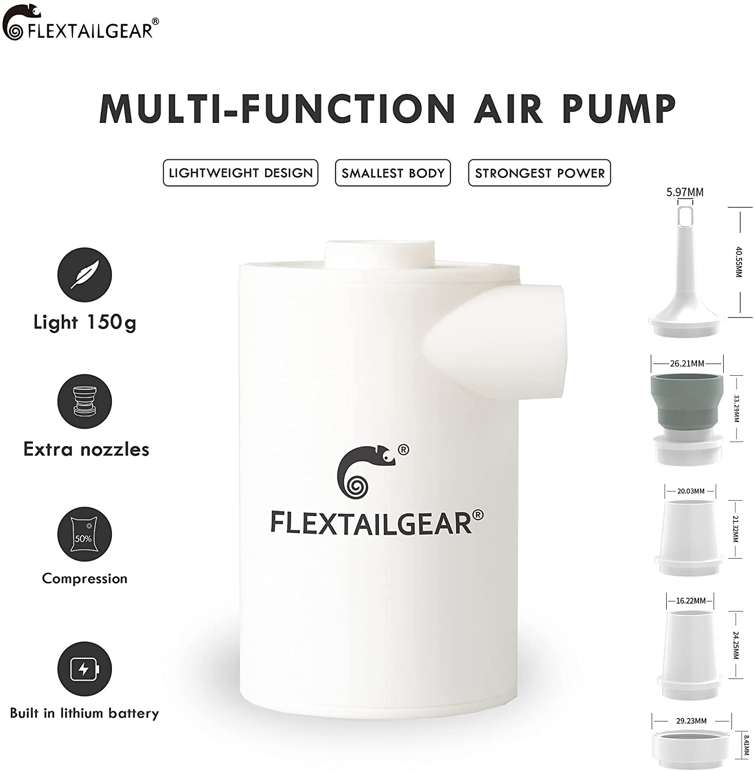 Max pump bærbart genopladeligt luftpumpe kompresso... – Grandado