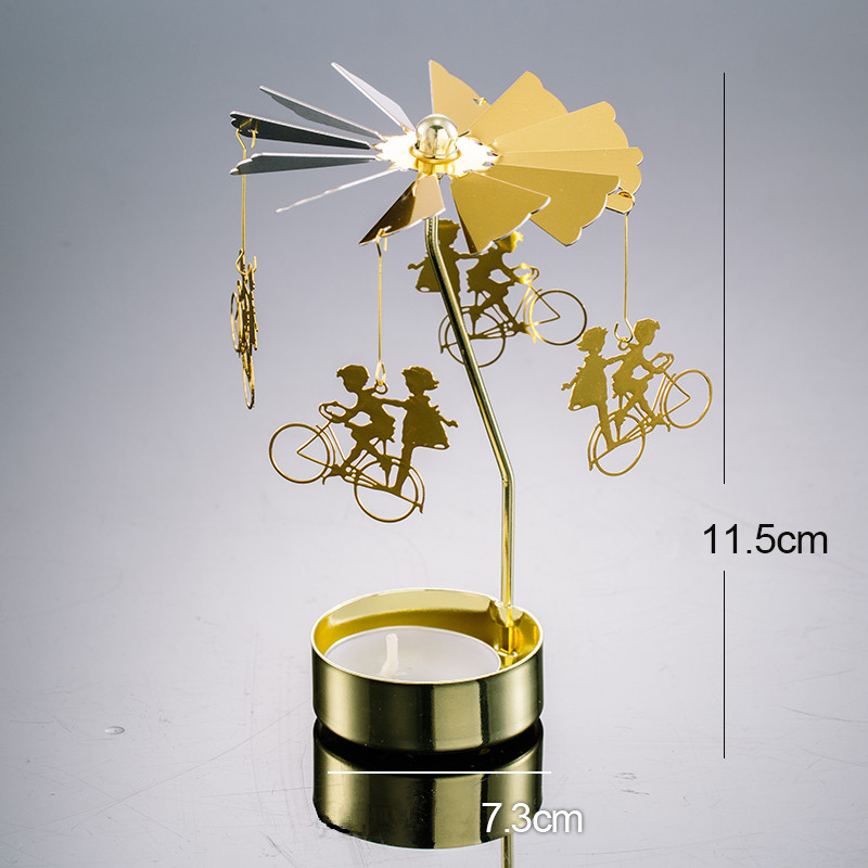 Silver Gold Candlesticks Rotating Romantic Rotatio... – Grandado