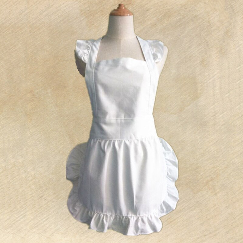 Maid Apron Cotton Cute White Princess Apron Lace K... – Vicedeal