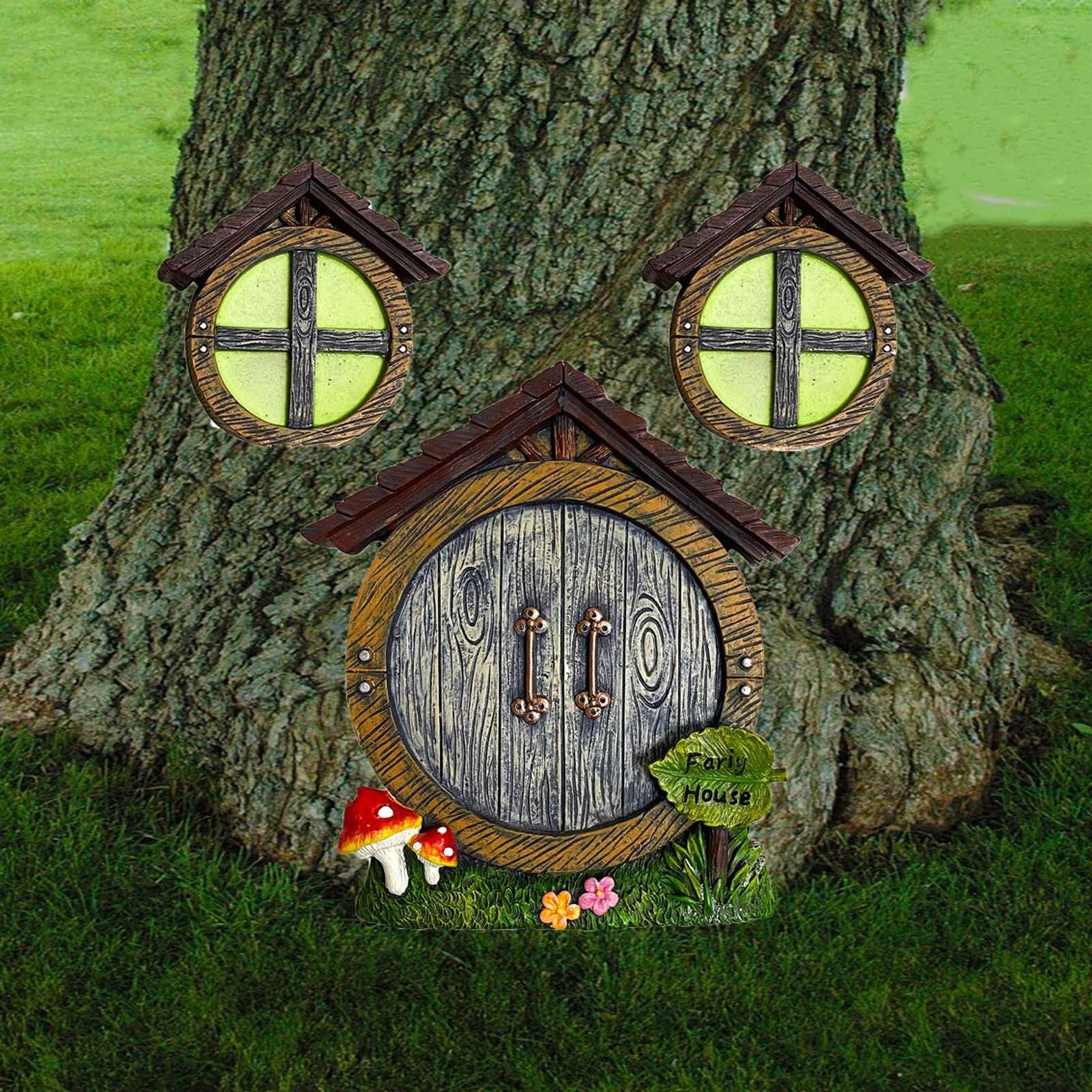 Miniature Gnome Home Window And Door For Trees Yar... – Grandado