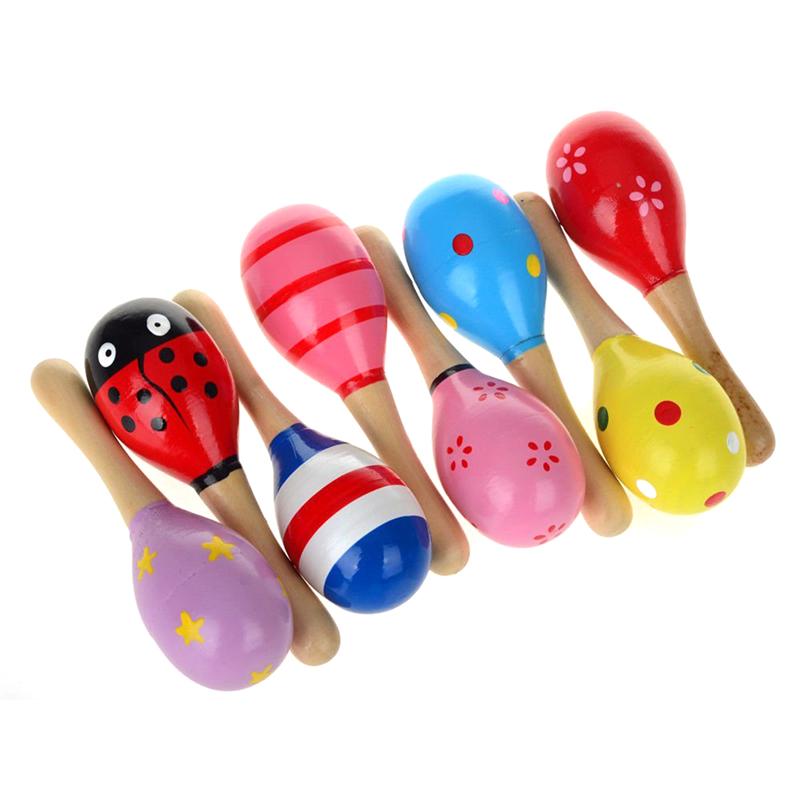 10pcs 11.5cm Funny Children Kids Wooden Maracas Ra... – Grandado
