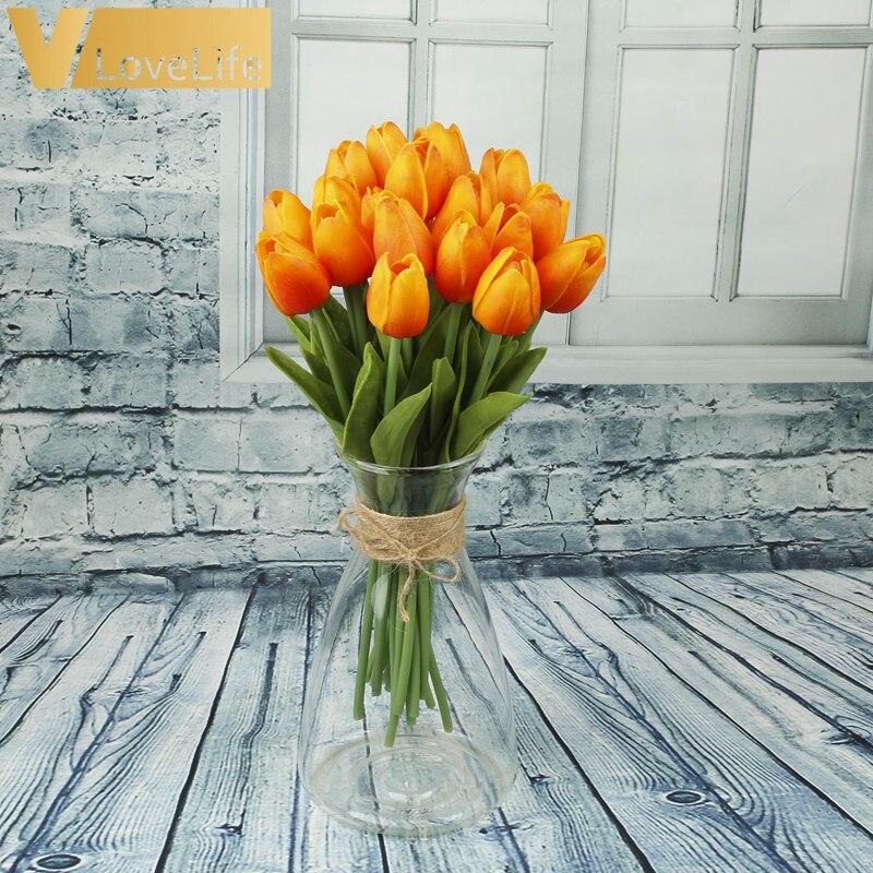 10 Pcs Artificial Tulips Flowers PE Rose Decor Lav... – Grandado