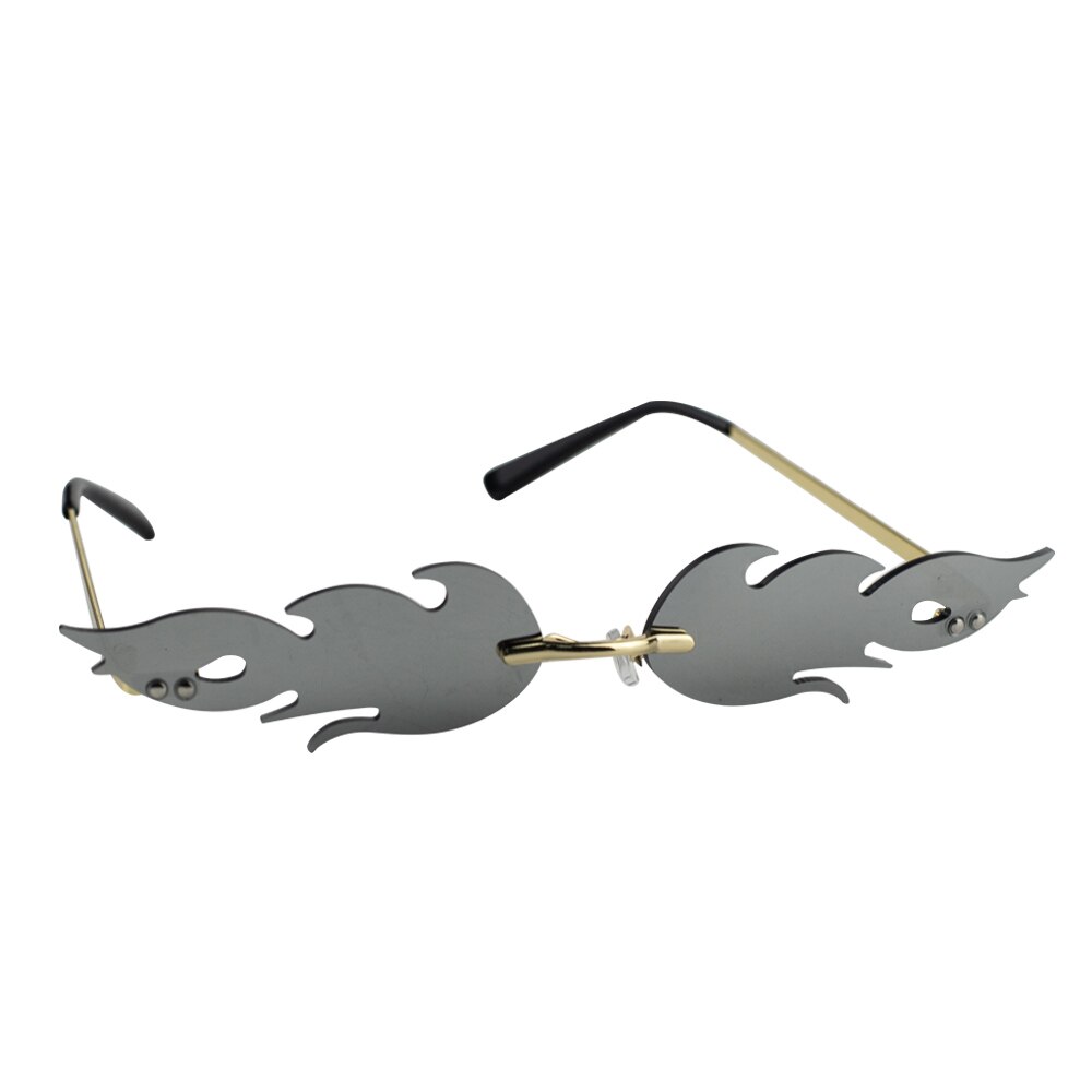 Rimless Wave Sunglasses Fire Flame Sunglasses Stre... – Grandado