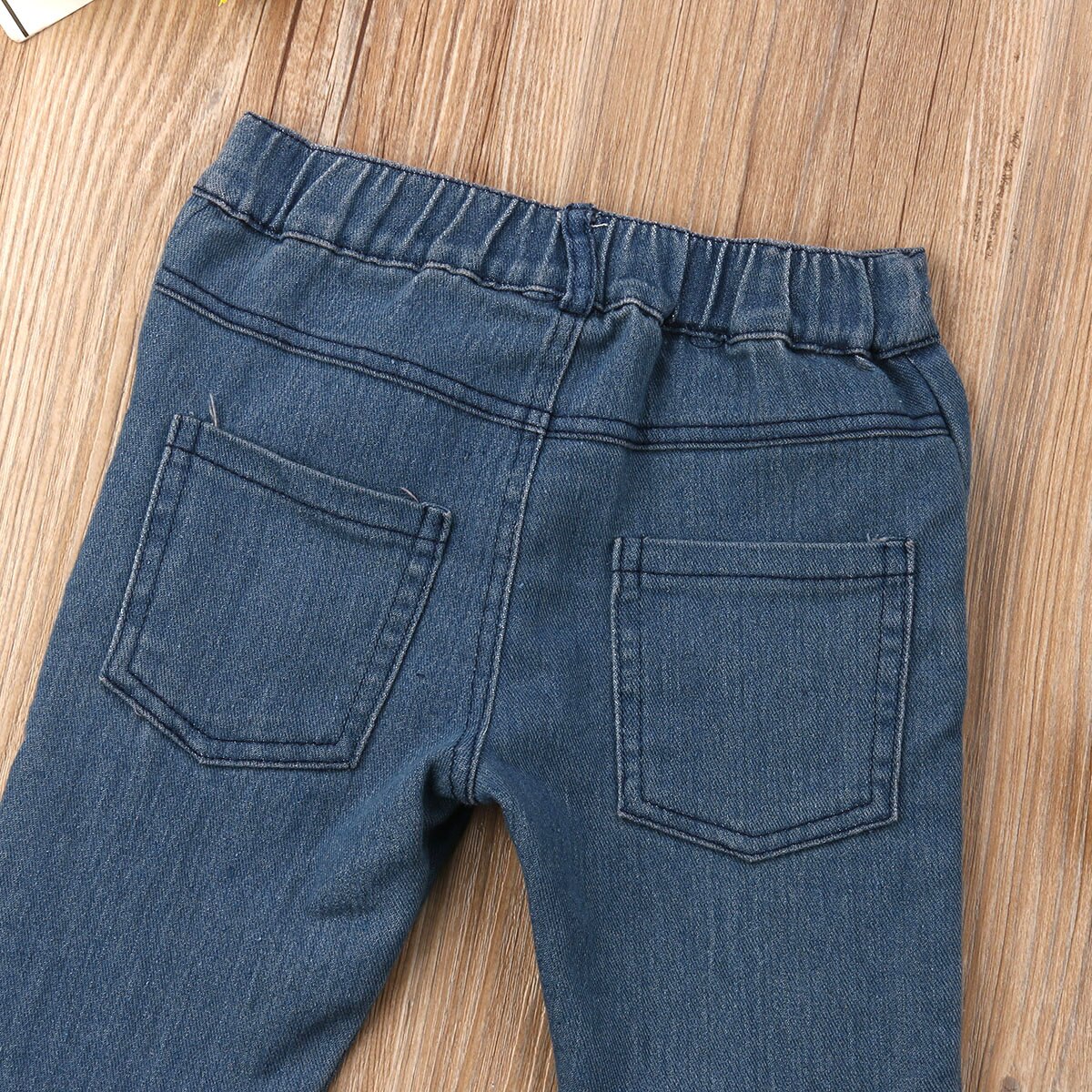 Girls Jeans Wide Leg Flare Princess Pants Denim Tr... – Vicedeal