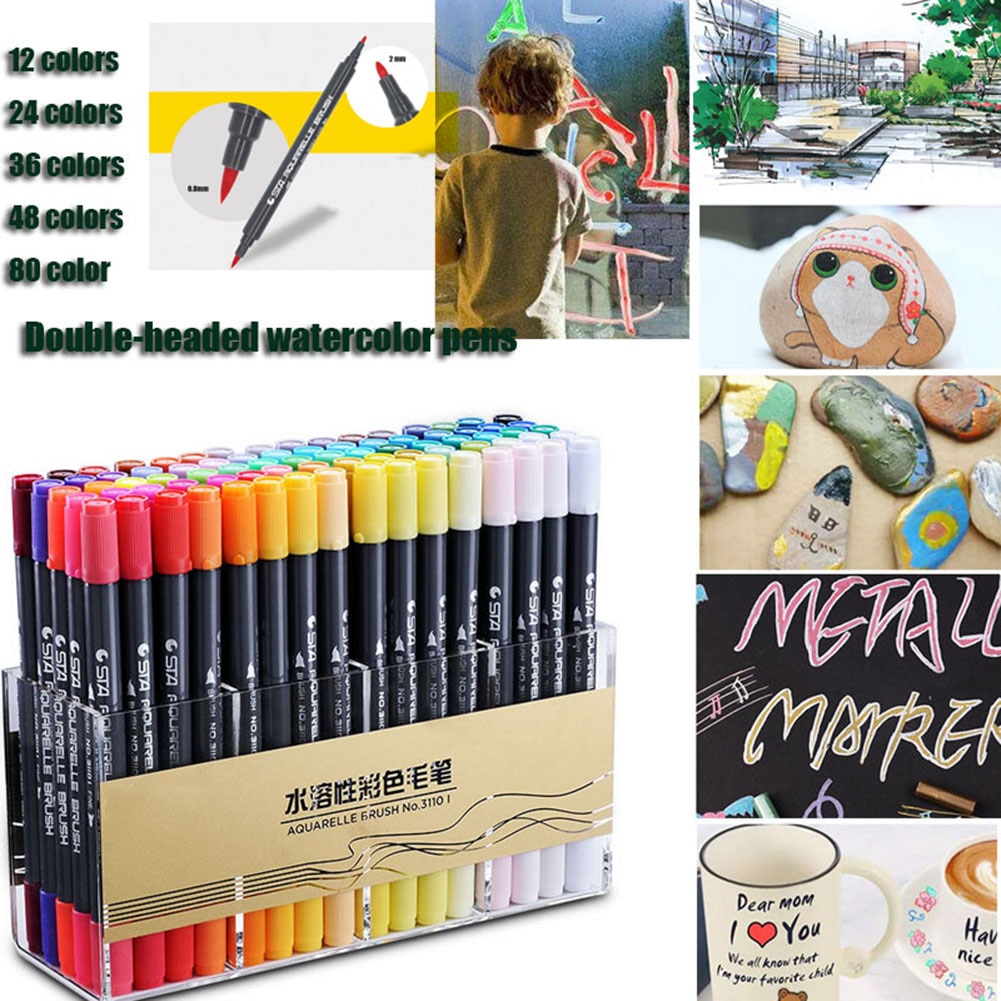 12/24/36 Colors Art Marker Drawing Painting Waterc... – Vicedeal