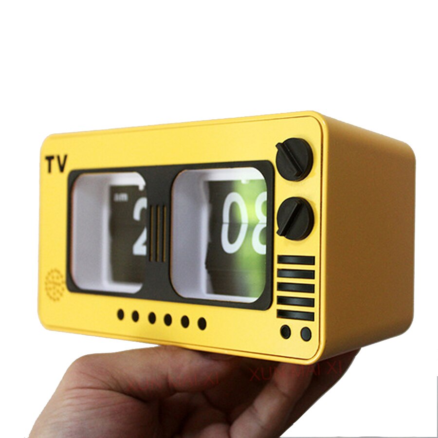 Retro Tv Vorm Auto Flip Klok Persoonlijkheid Tafel... – Grandado