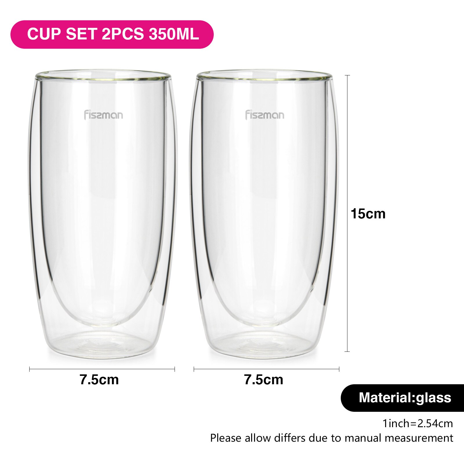 Fissman Heat Resistant Glass Cup Set-2pcs FRAPPE 3... – Grandado