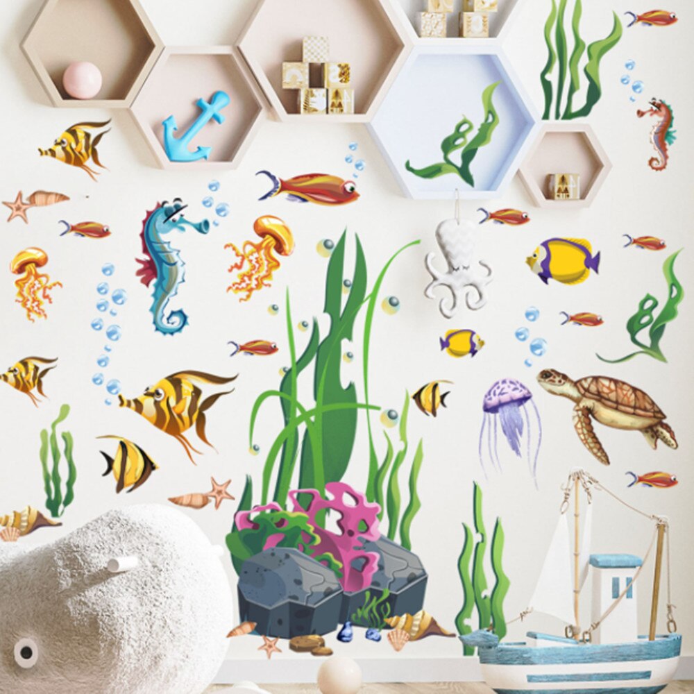 Ocean Creature Sea Life Wall Stickers Home Decorat... – Grandado