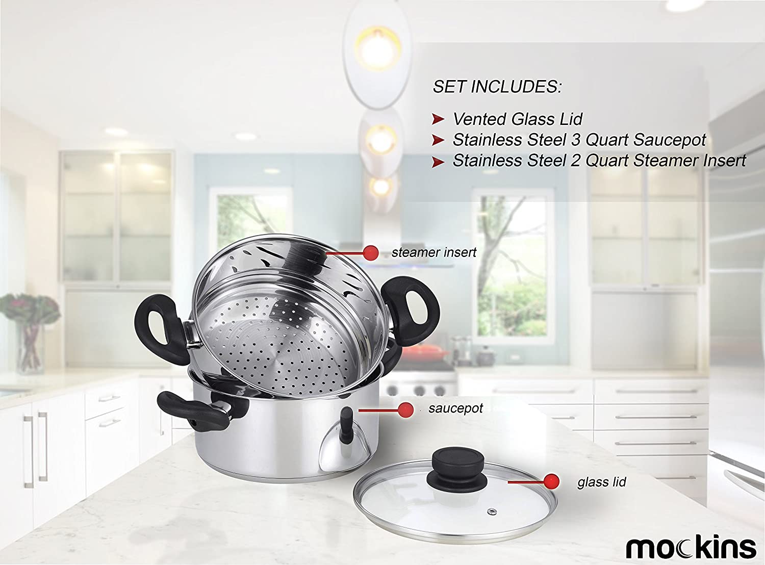 3 Piece Premium Heavy Duty Stainless Steel Steamer... – Vicedeal