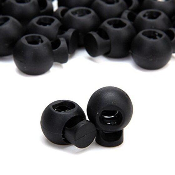 -100 Piece Cord Stopper DIY Black Plastic Connecto... – Grandado
