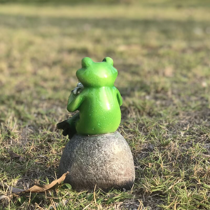 Cute Resin Frog Drinking Coffee Statue Garden Deco... – Grandado