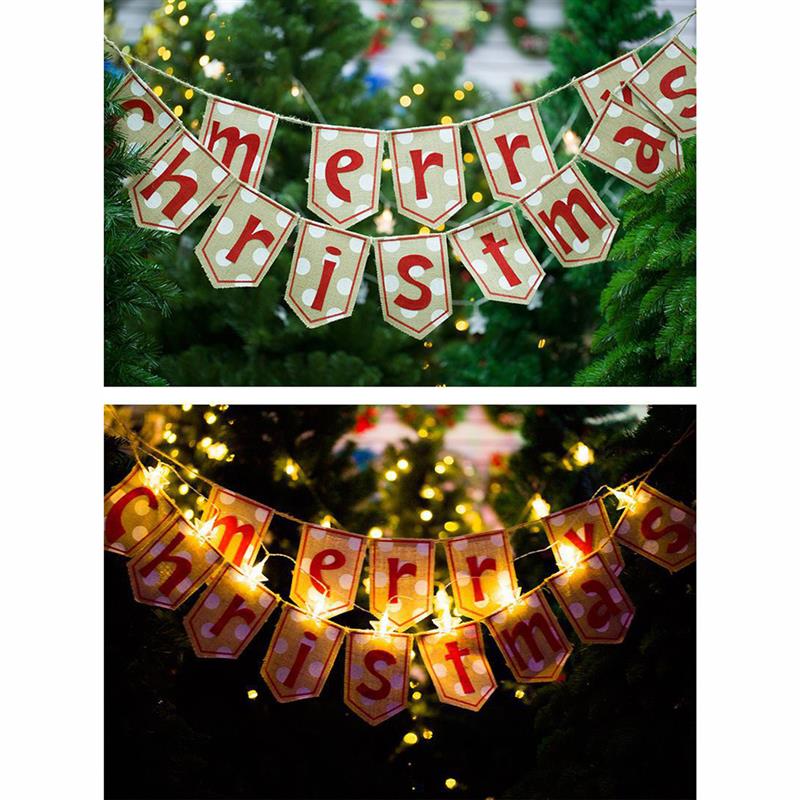 Christmas Party Banner Natal Decorative Letter Bur... – Vicedeal