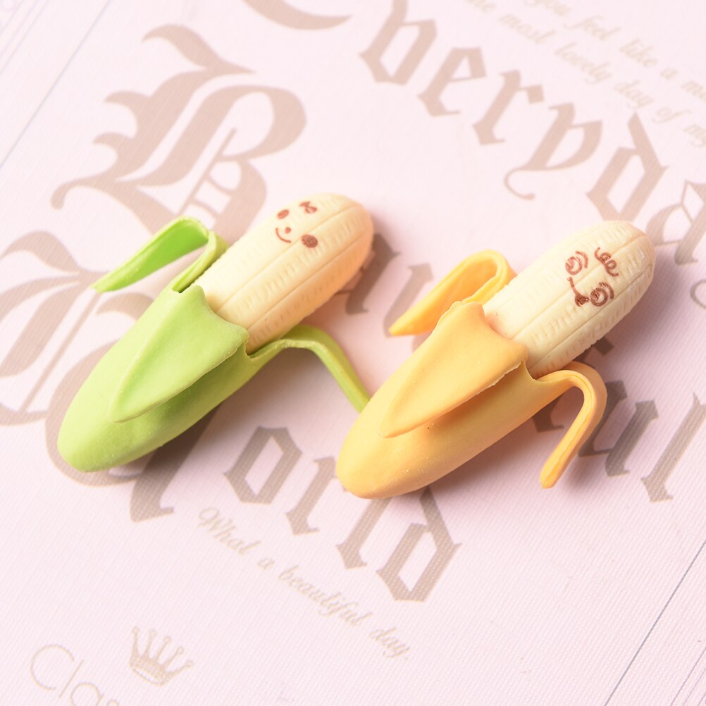 2 Pcs/Lot Kawaii Cute Cute Banana Eraser Fruit Pen... – Grandado