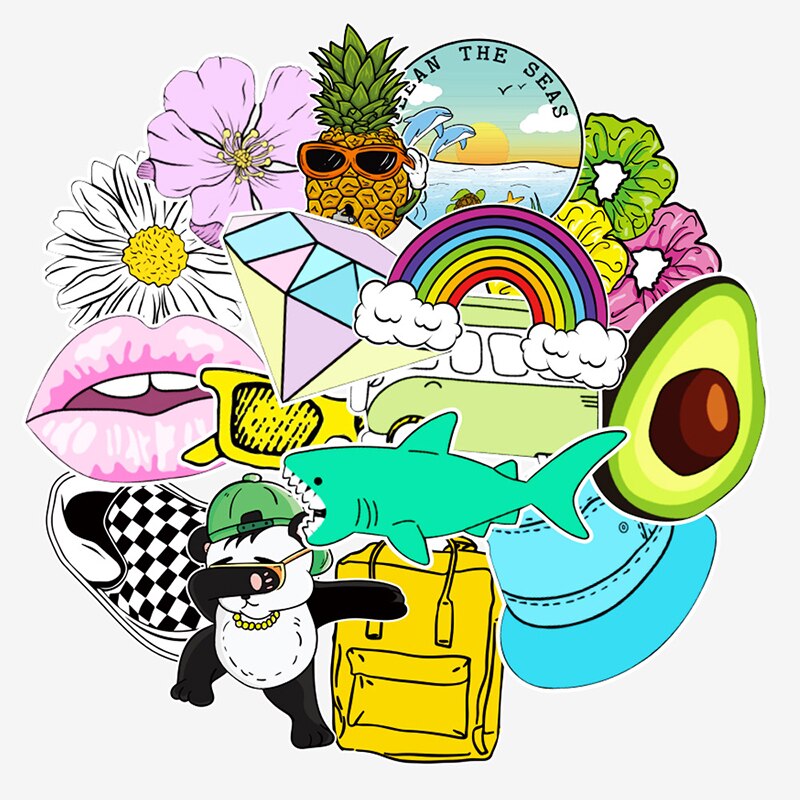 50Pcs Cartoon Meisje Trend Stickers Pack Voor Lapt... – Vicedeal