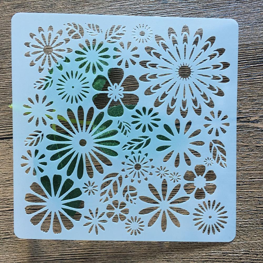 13cm flower Round DIY Stencils Painting Scrapbook ... – Vicedeal