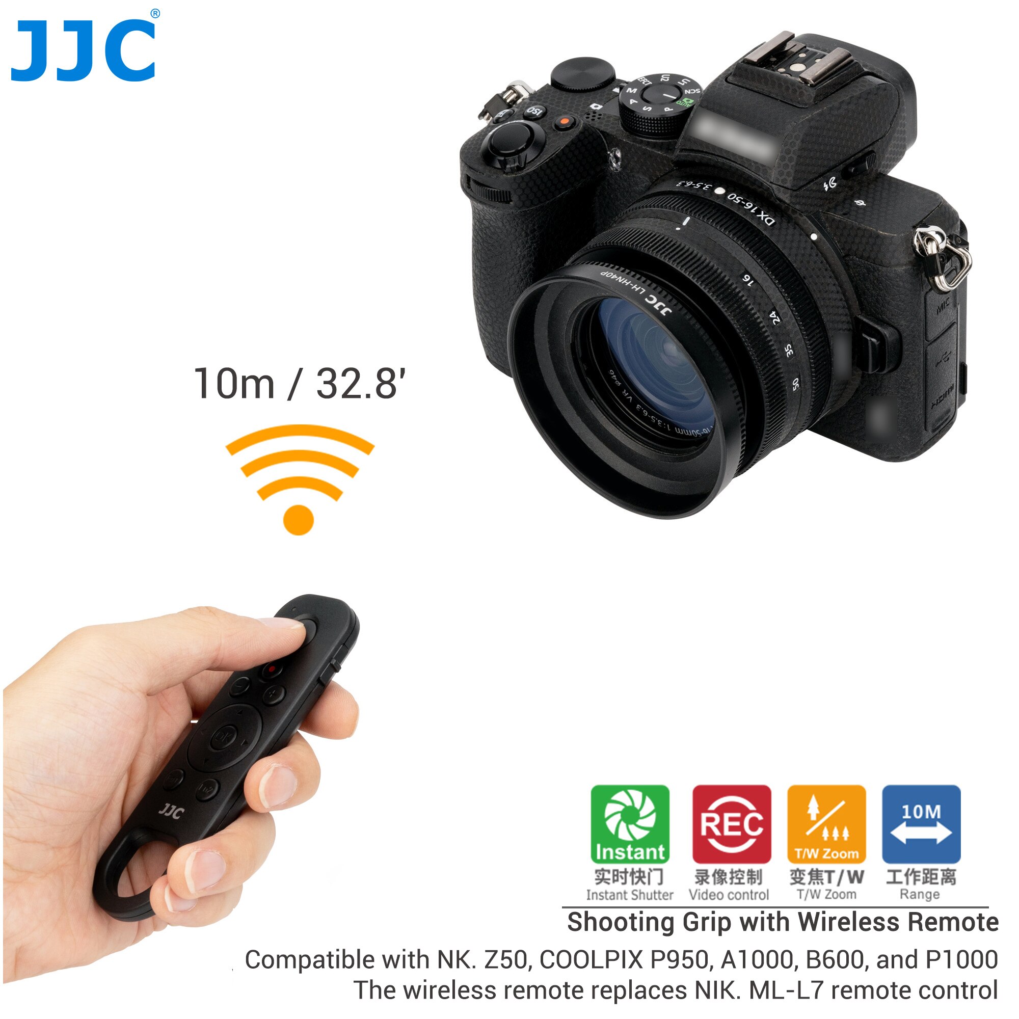 JJC Wireless Remote Control Commander for Nikon Z ... – Grandado