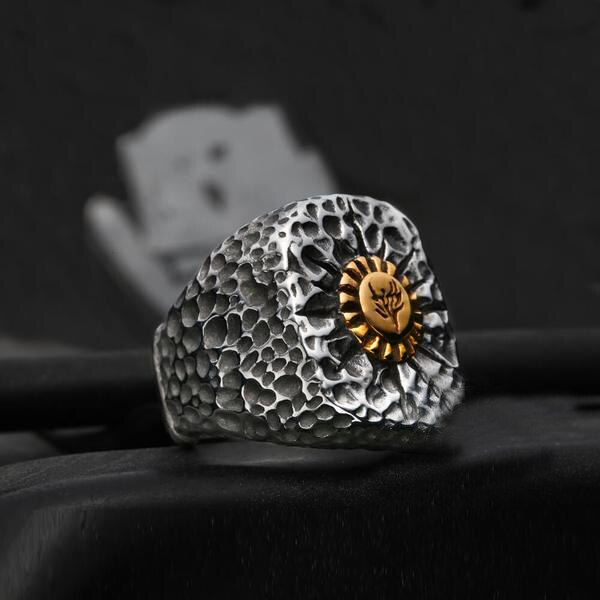 Gothic Vintage Stainless steel Gold Phoenix Ring M... – Grandado