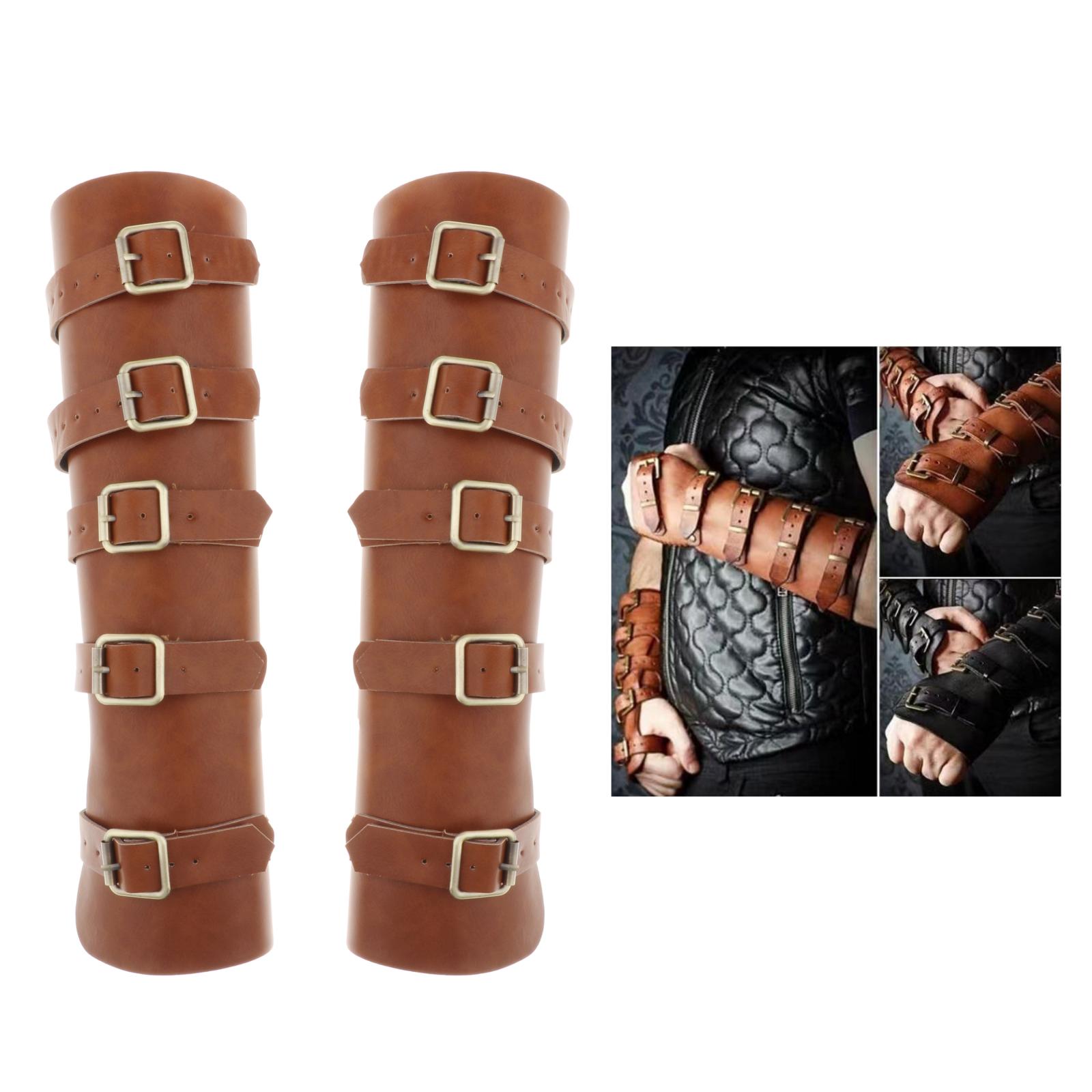 2 Pack Leather Arm Guards Gauntlet Medieval Bracer... – Vicedeal