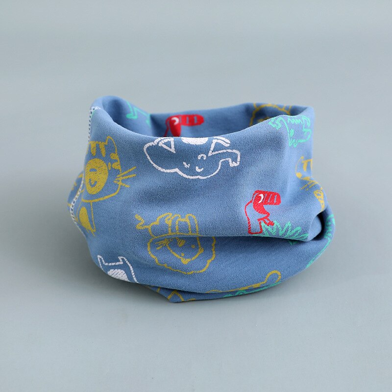 Autumn Winter Children Scarf Cartoon Print Cotton ... – Grandado