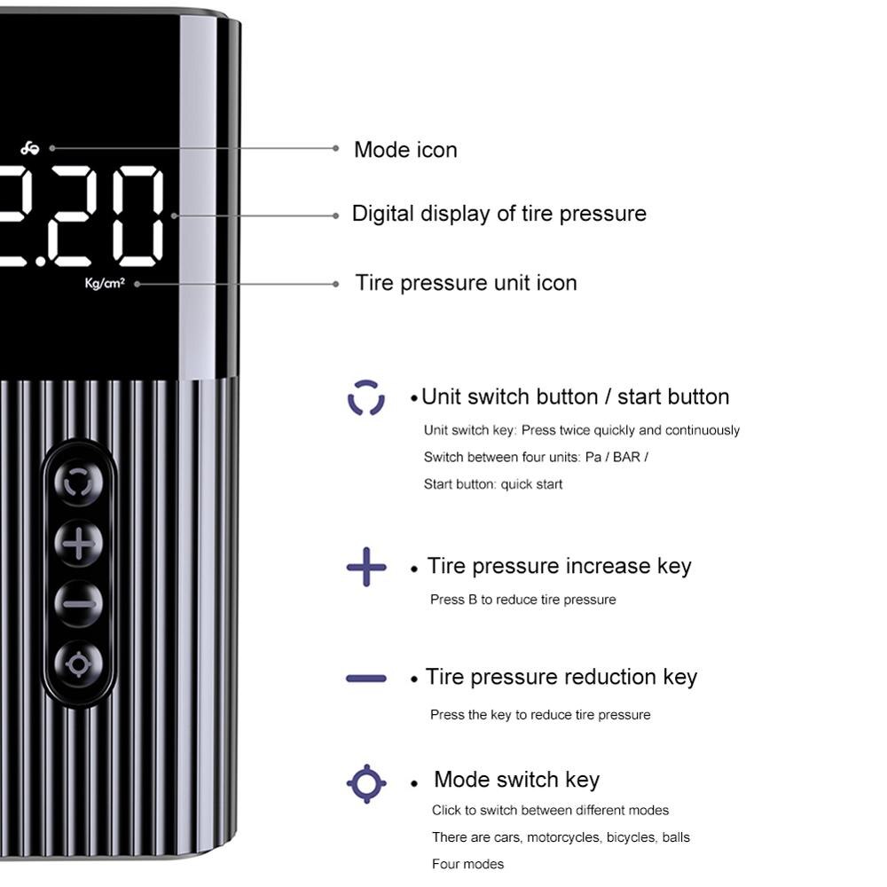 100PSI Car Air Compressor Electric Air pump Protab... – Vicedeal