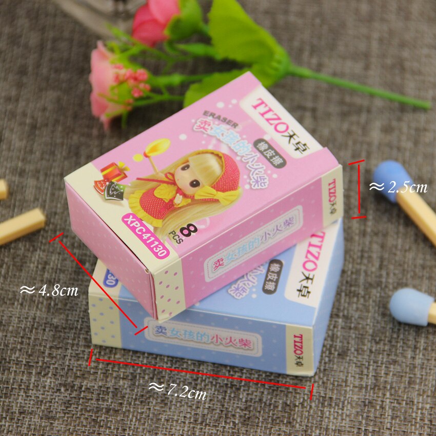 8PCS/pack Matches Eraser Rubber for Pencil Cute St... – Vicedeal