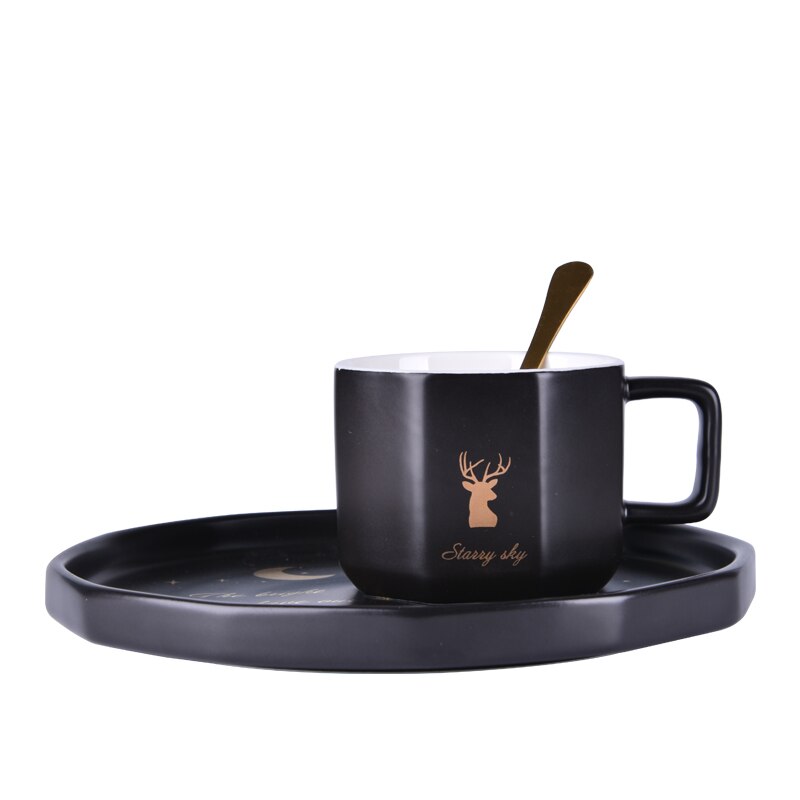 Nordic Geometry Tea Cup Set Porcelain Espresso Cup... – Grandado