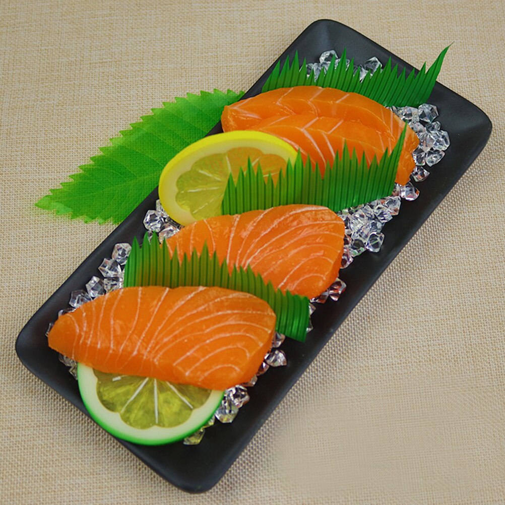 2PCS Simulation Food Model Salmon Model Photo Prop... – Grandado